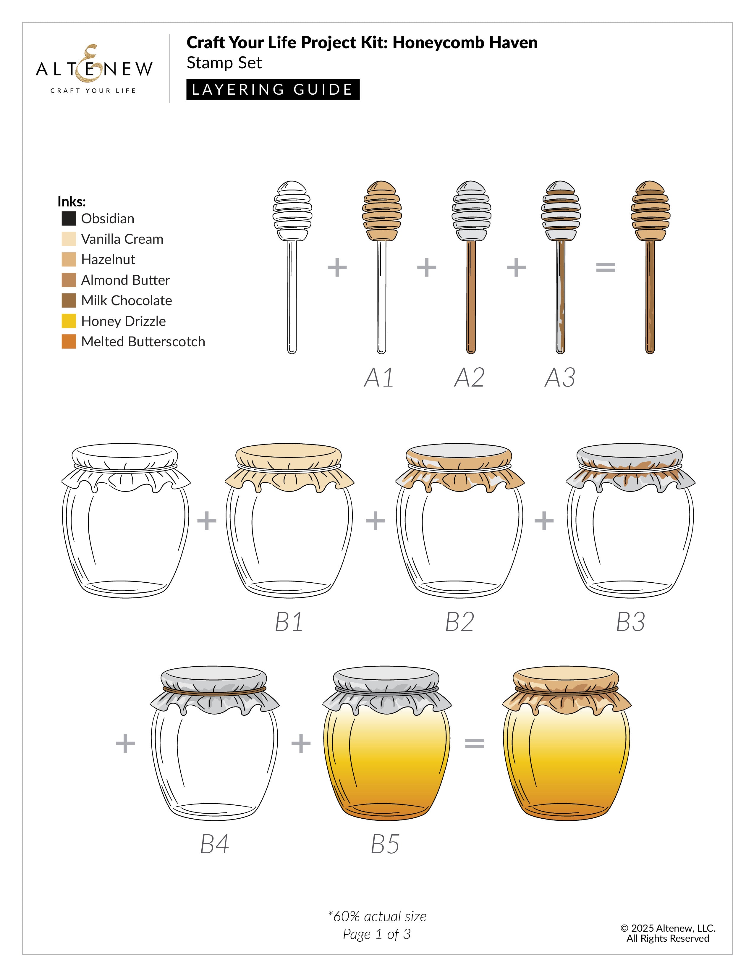 ALT Craft Your Life Project Kit: Honeycomb Haven (Stamp, 2 Coordinatin ...
