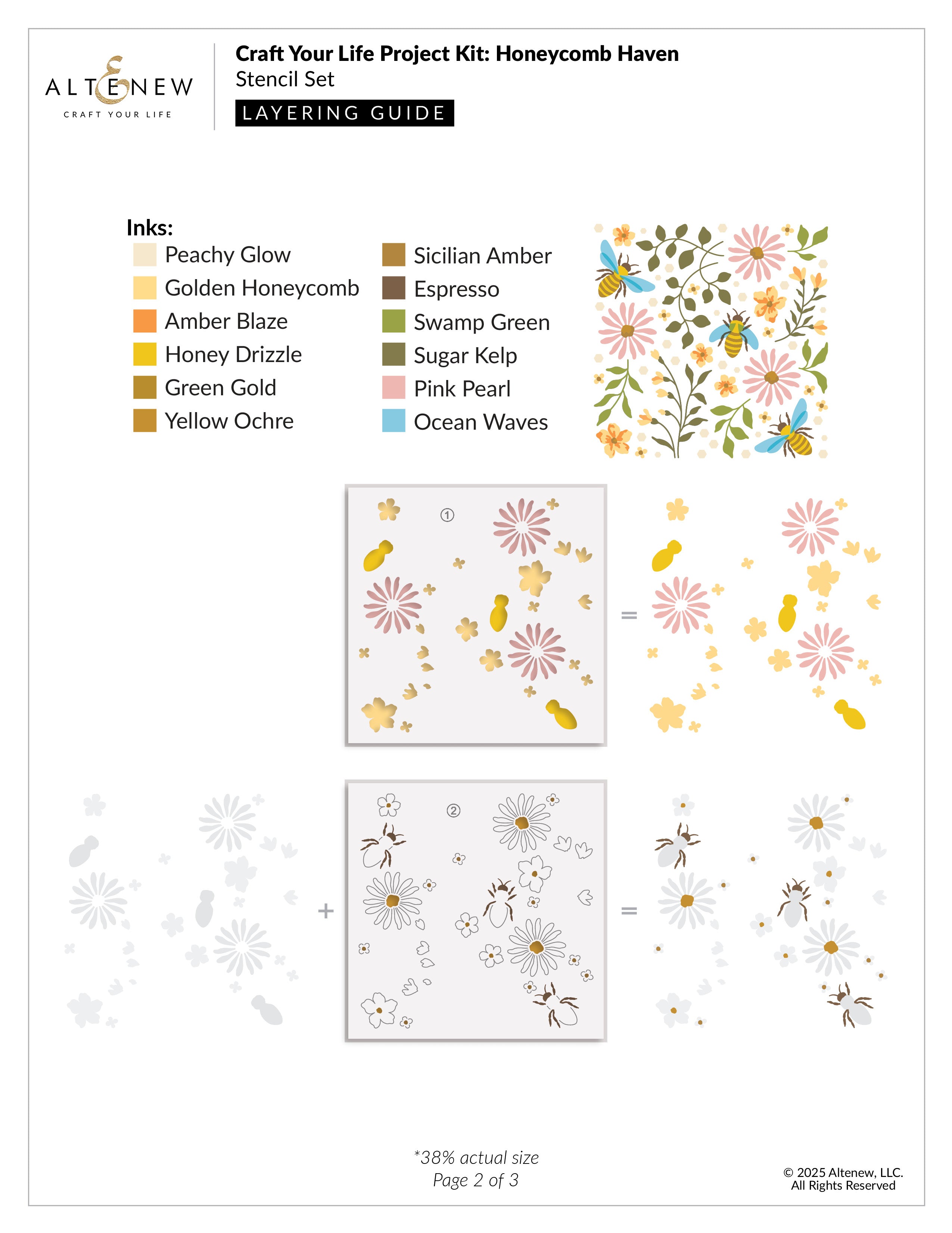 ALT Craft Your Life Project Kit: Honeycomb Haven (Stamp, 2 Coordinatin ...