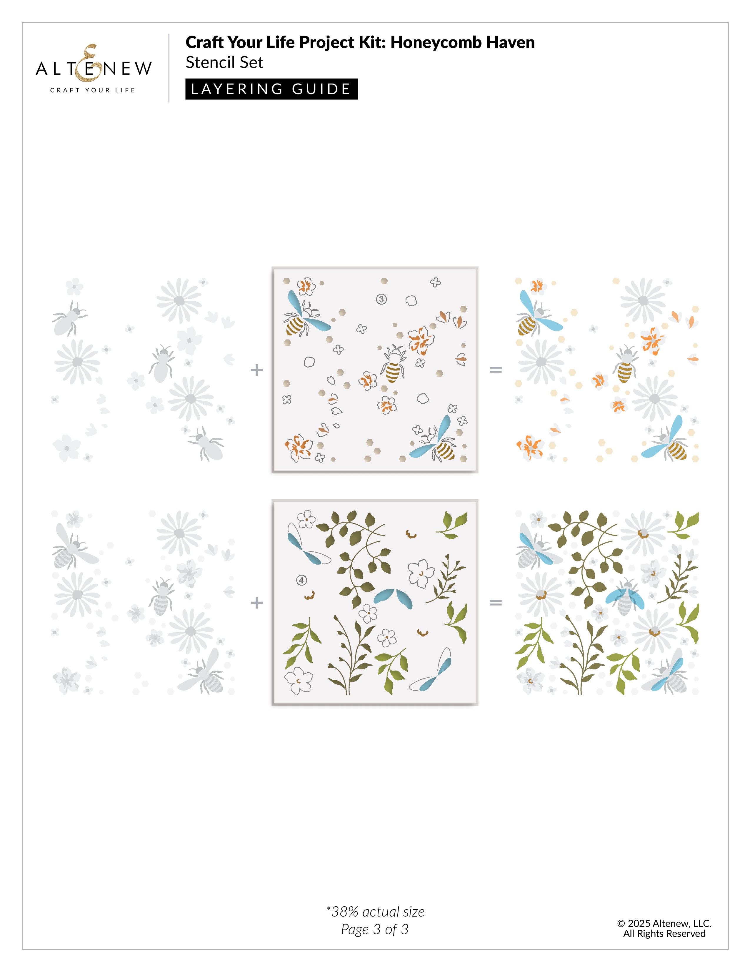 ALT Craft Your Life Project Kit: Honeycomb Haven (Stamp, 2 Coordinatin ...