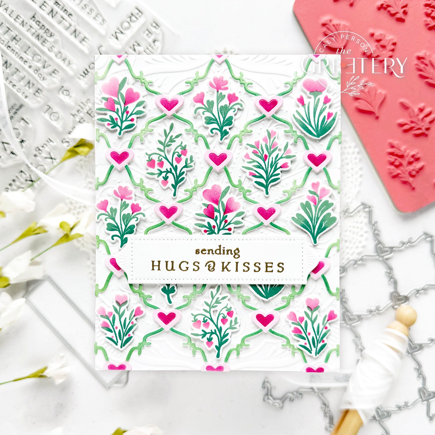 GT Bitty Blooming Hearts Stamp and Stencil – Seven Hills Crafts